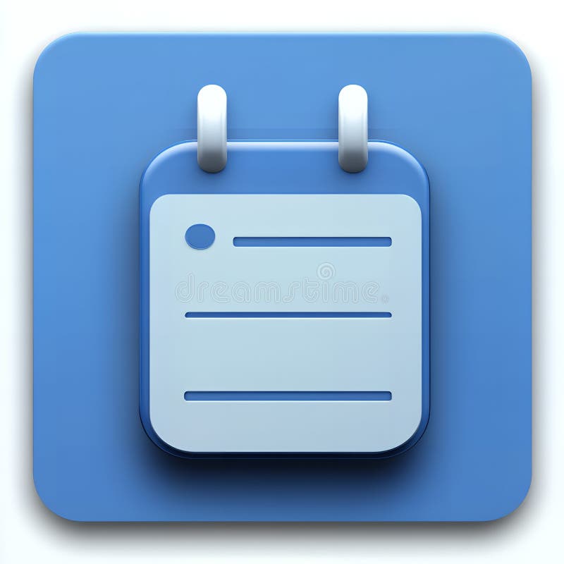A Blue Calendar Icon with a White Background Stock Illustration ...