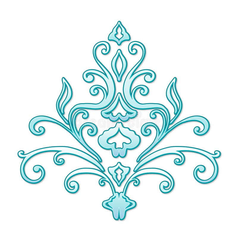 Blue Calligraphic Pattern. Vector Stock Illustration - Illustration of ...