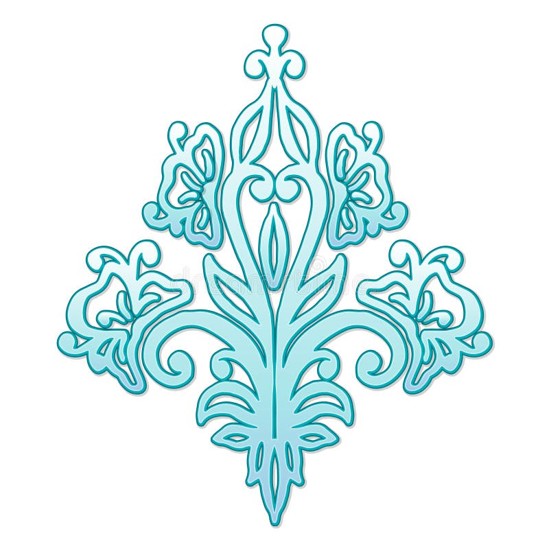 Blue Calligraphic Pattern. Vector Stock Illustration - Illustration of ...