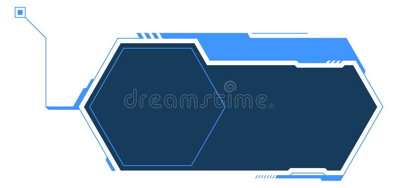 Blue Callout Frame Template. Hud Text Box Stock Vector - Illustration ...