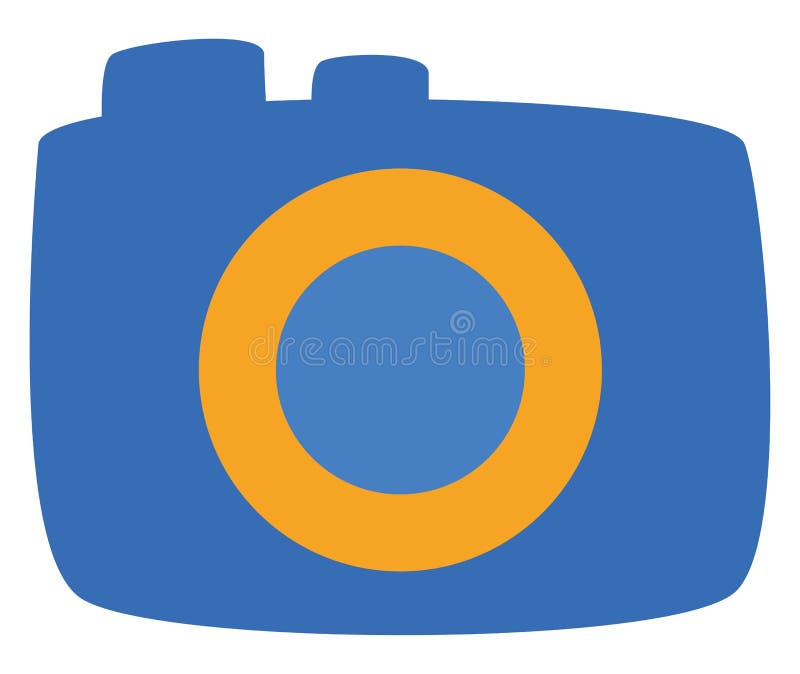 Blue camera, icon stock vector. Illustration of equipment - 261063009