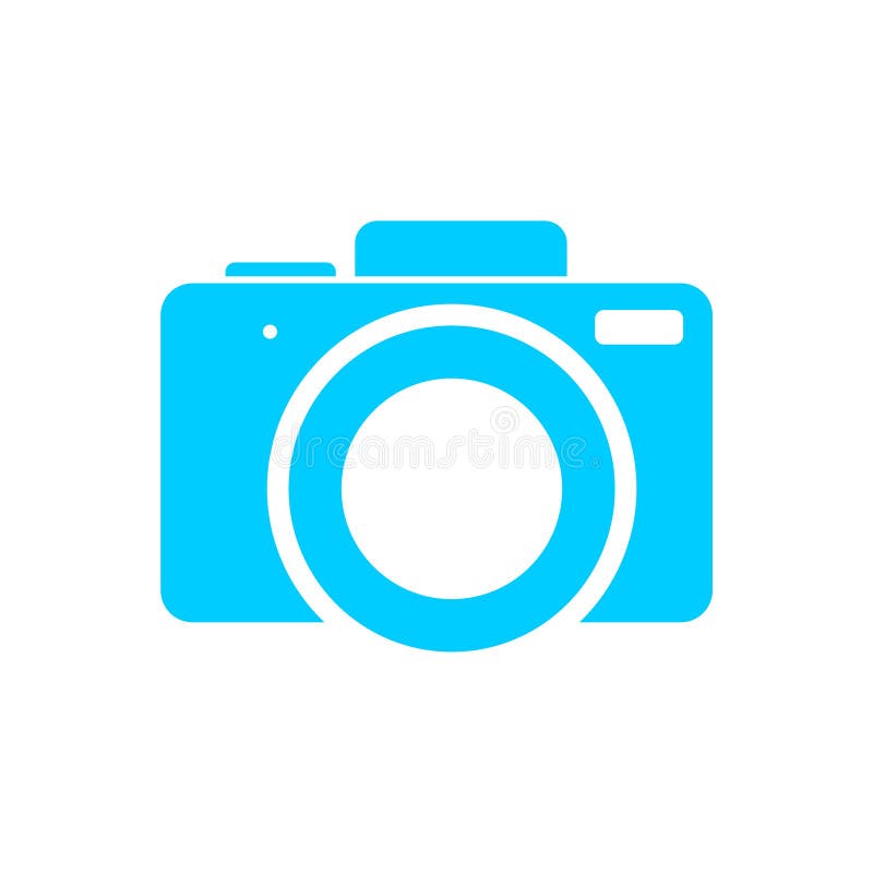 Blue Camera vector icon stock vector. Illustration of link - 95239098