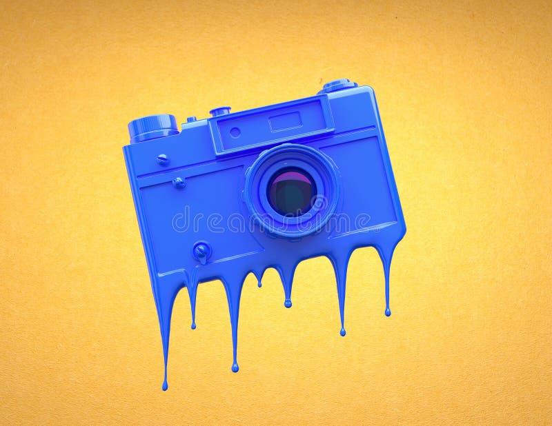 Blue camera stock illustration. Illustration of optical - 230281411