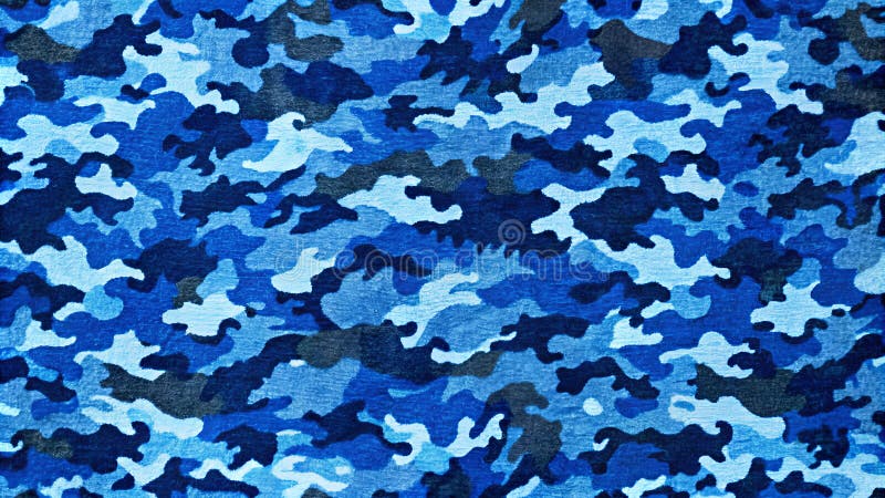 Blue Camouflage Close-Up Texture Stock Illustration - Illustration of ...