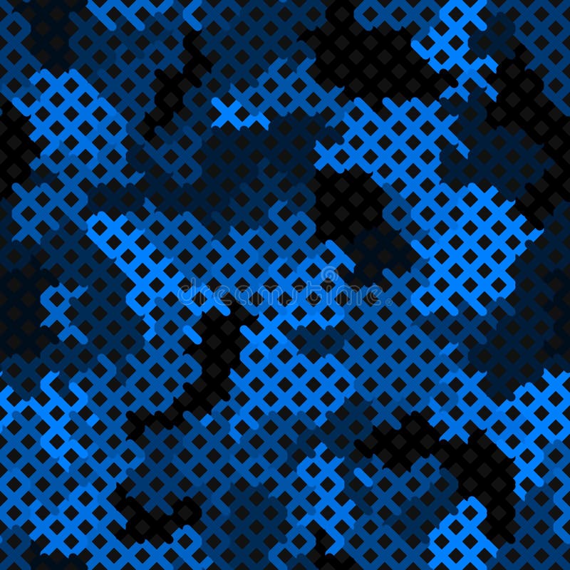 Blue Camouflage Seamless Pattern. Glowing Color Seamless Camouflage Net ... Blue Camouflage Seamless Pattern. Glowing Color Seamless Camouflage Net ...