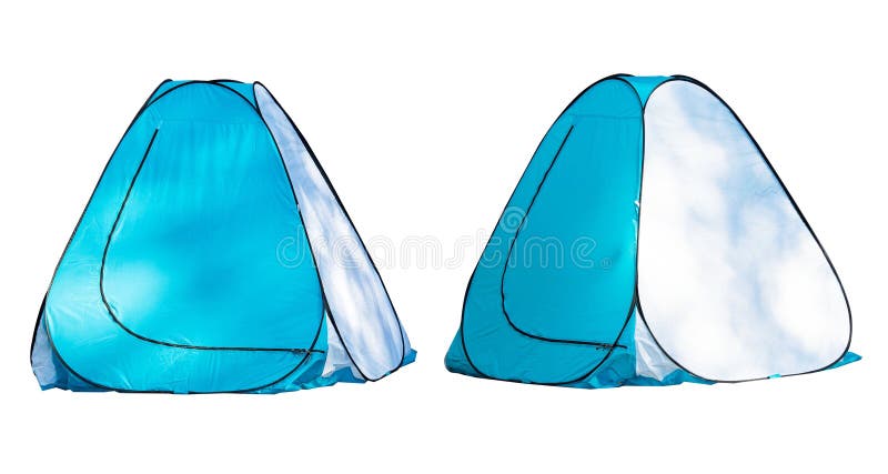 Blue Camping Tent Isolated on White Background Stock Image - Image of ...
