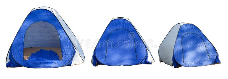 Blue Camping Tent Isolated on White Background Stock Image - Image of ...