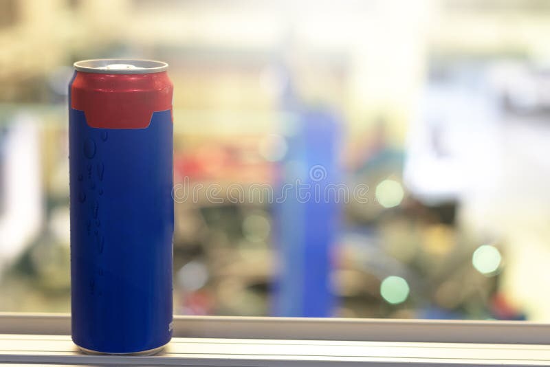 Blue Can Coca Cola for Drinks To Refresh on Blurred Background for ...