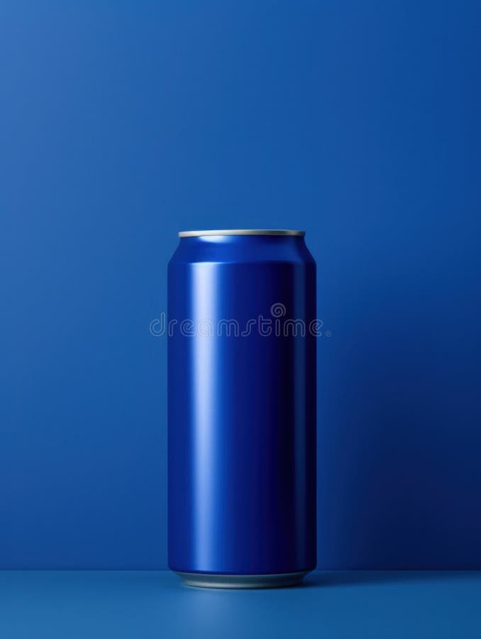 A Blue Can Sitting on a Table Against a Bright Background, AI Stock ...