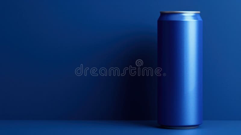 A Blue Can Sitting on a Table Against a Wall, AI Stock Illustration ...