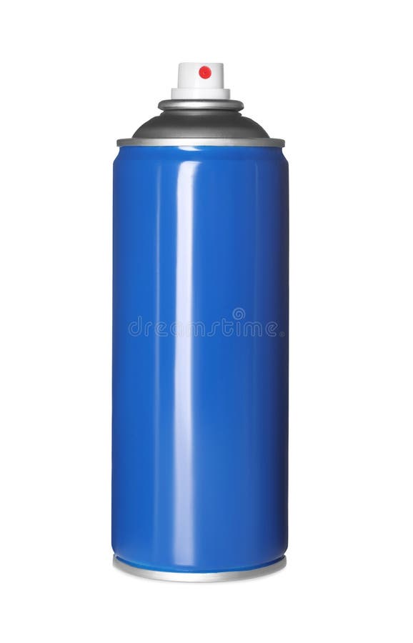 Blue Can of Spray Paint Isolated on White Stock Image - Image of blue ...