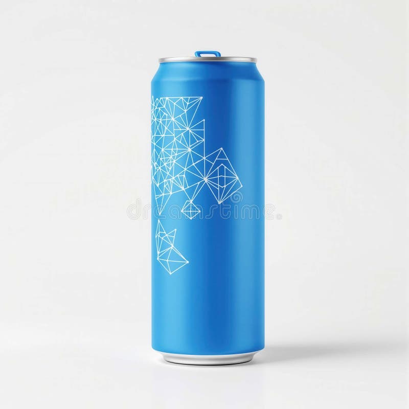 A Blue Can with White Writing on it Stock Illustration - Illustration ...