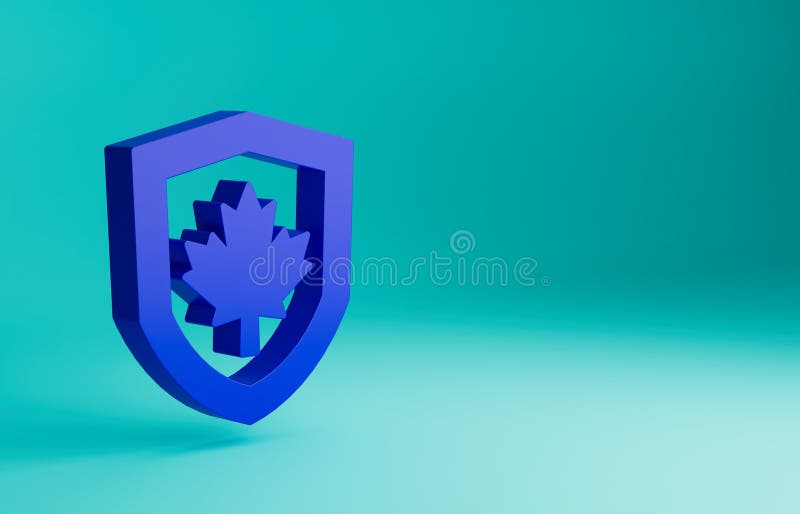 Blue Canada Flag on Shield Icon Isolated on Blue Background. Minimalism ...