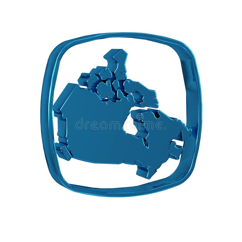 Blue Canada Map Icon Isolated on Blue Background. Minimalism Concept ...