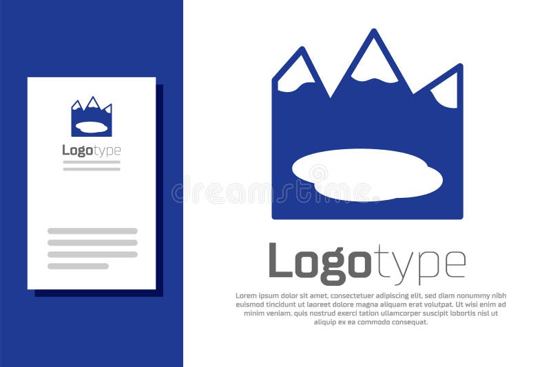 Blue Canadian Landscape with Mountains and Lake Icon Isolated on White ...