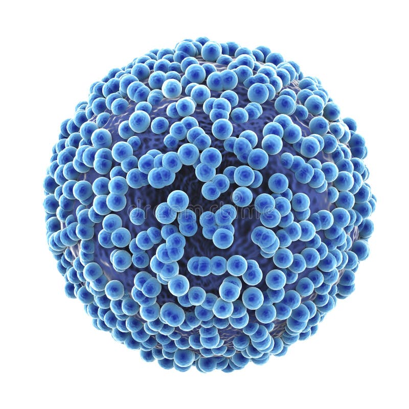 Blue cancer cell stock illustration. Illustration of bacterium - 191579724