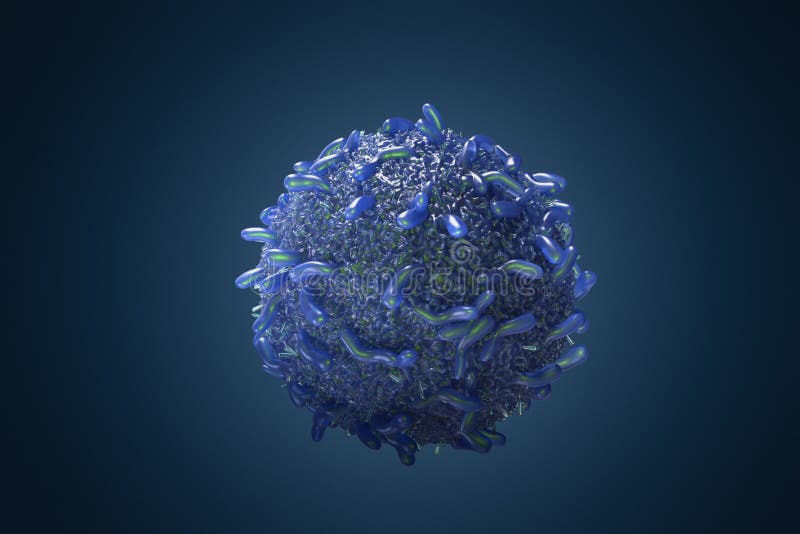 Blue cancer cells stock illustration. Illustration of biology - 193513154