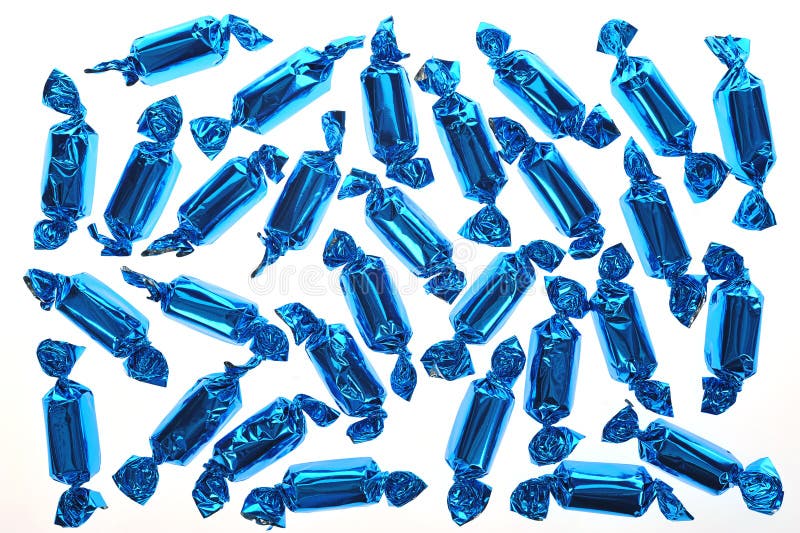 Blue candies stock image. Image of isolated, twinkling - 7615265