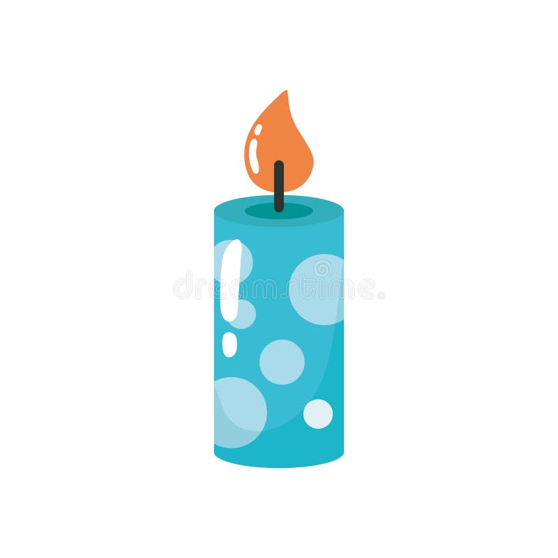 Blue Candle with Flame. Vector Stock Vector - Illustration of christmas ...