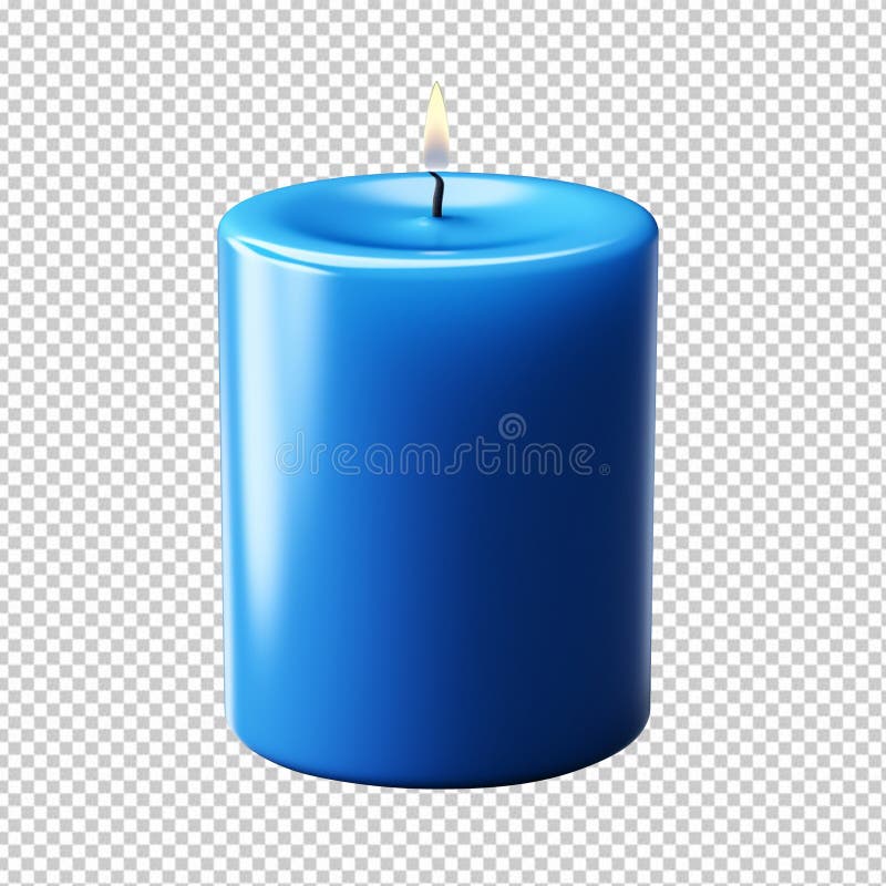 Blue Candle Isolated on Transparent Background Stock Image ...