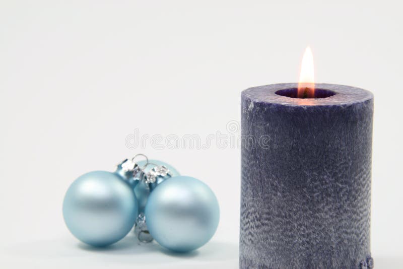 Blue Candle and White Background Stock Photo - Image of white ...