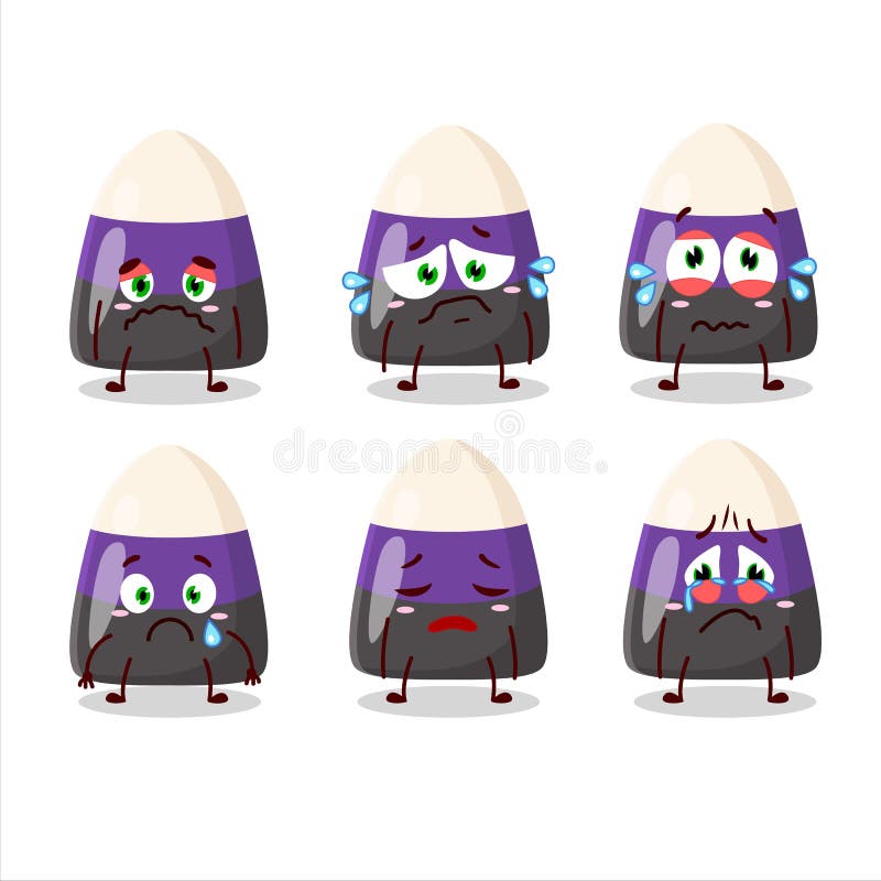 Blue Candy Corn Cartoon Character with Sad Expression Stock Vector ...