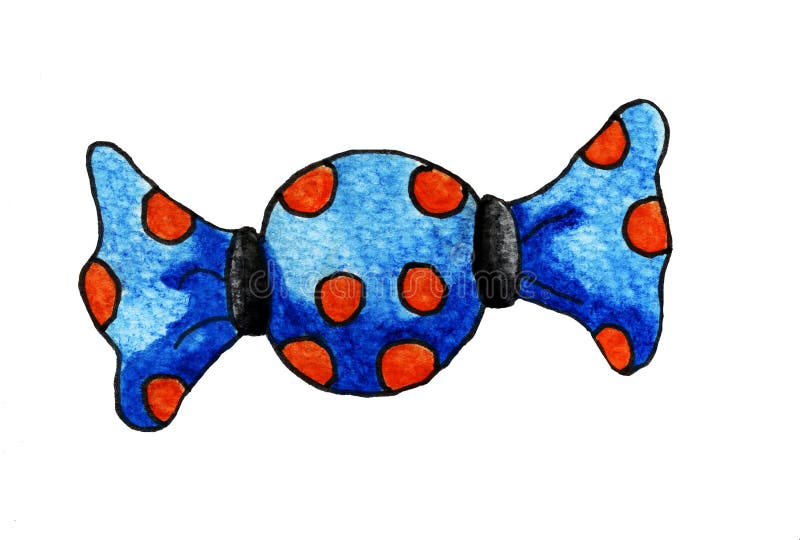 Blue Candy with Orange Spots Stock Illustration - Illustration of ...