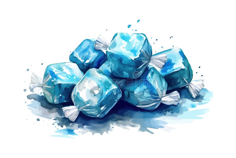 Blue Candy Painting Watercolor. Vector Illustration Design Stock ...