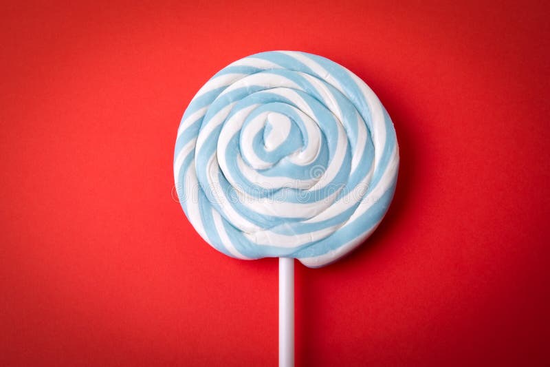 Blue Candy on a Stick, Lollipop. Dark Chalkboard Background Stock Image ...