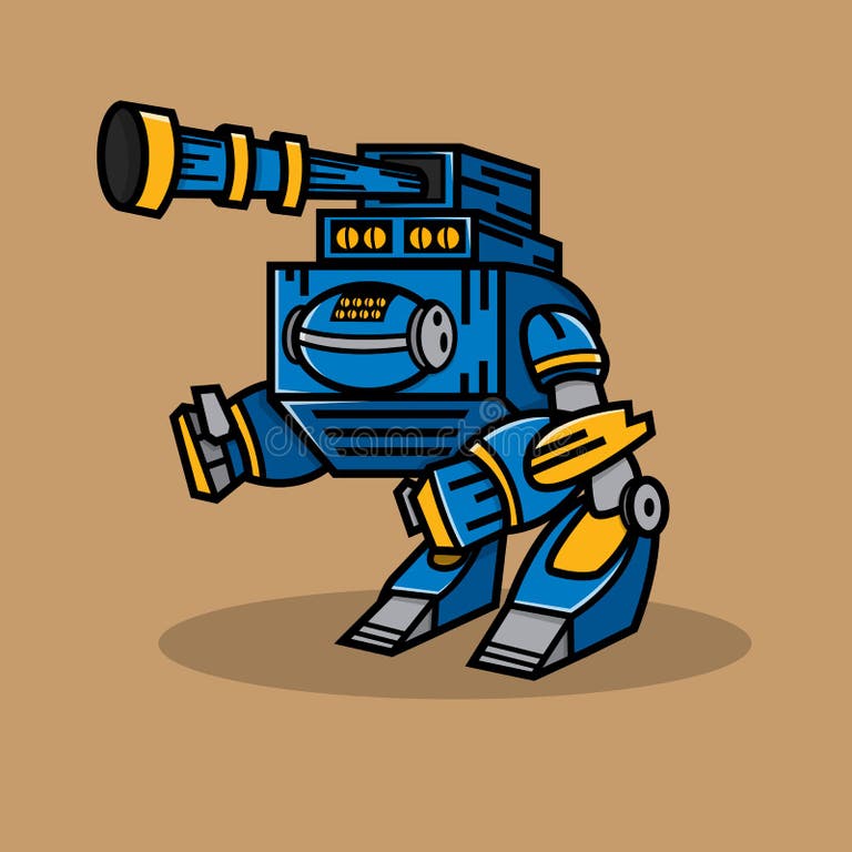 Blue Cannon Robot Stock Illustrations – 50 Blue Cannon Robot Stock ...