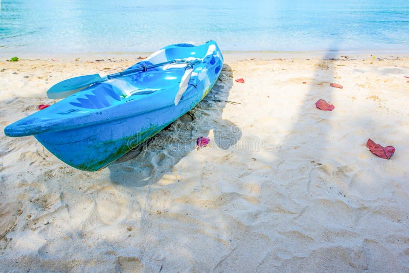 Blue Canoe boat stock photo. Image of color, thailand - 83371032