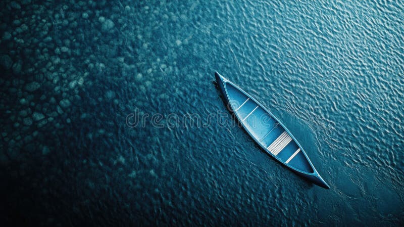 A Blue Canoe is Floating on the Water Stock Image - Image of yacht ...