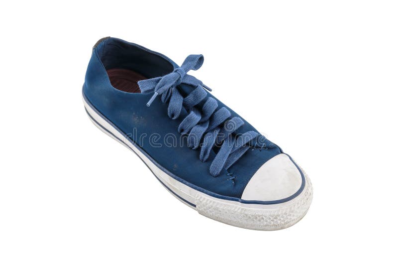 Blue Canvas Shoes Isolated on White Background Stock Image - Image of ...