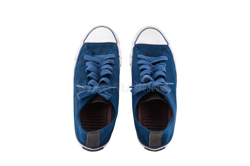 Blue Canvas Shoes Isolated on White Background Stock Photo - Image of ...