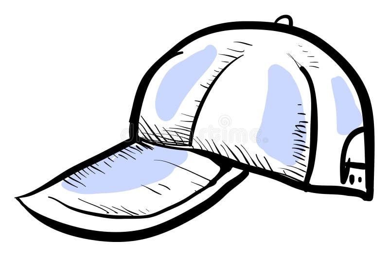 Blue Cap Drawing, Illustration, Vector Stock Vector - Illustration of ...