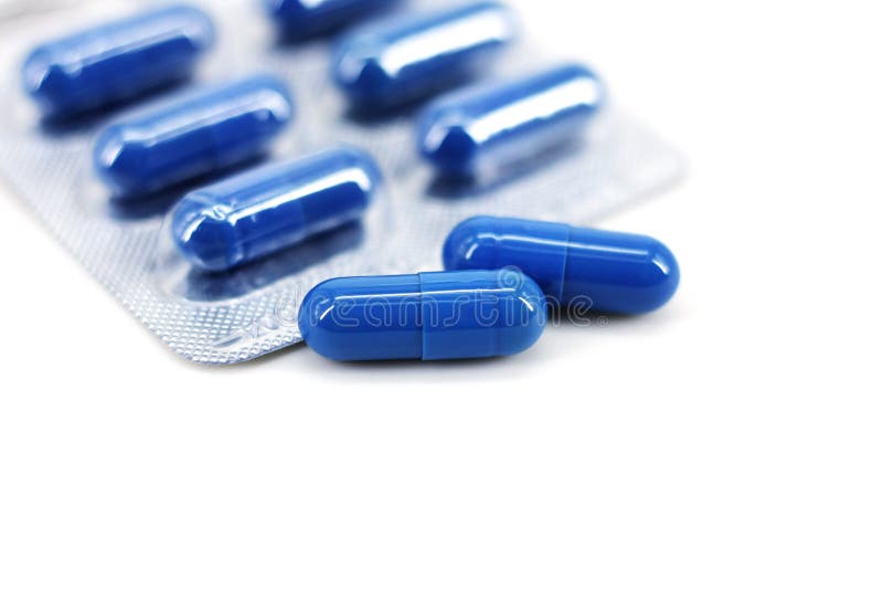 Blue Capsules and Red Capsules with Bottle, Healthcare and Medi Stock ...