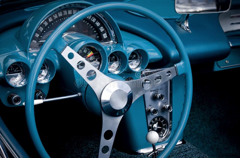 Blue car cockpit stock photo. Image of closeup, panel - 10723330