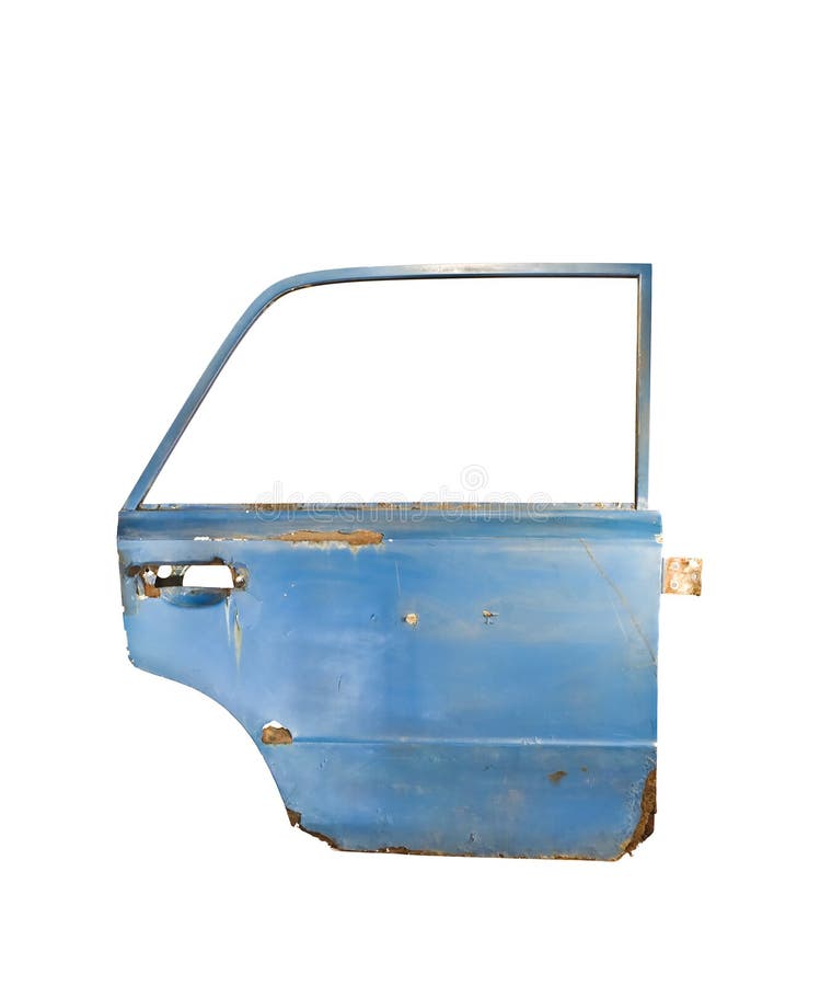 Blue Car Door Isolated on White Stock Photo - Image of corroded ...