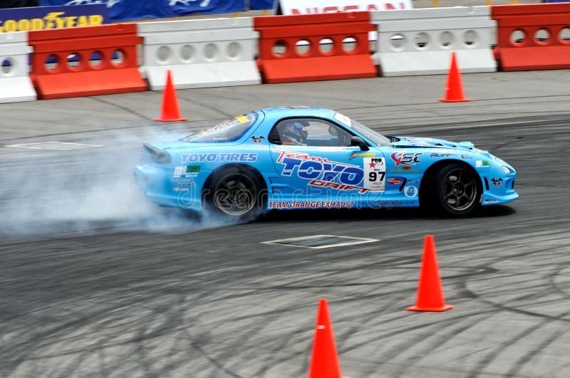 Blue Car Drifting at a Competition Editorial Photography - Image of ...