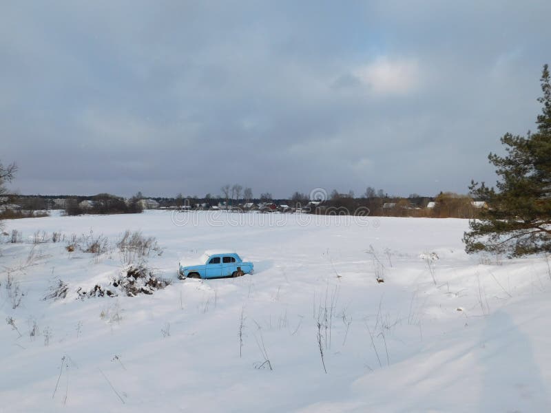 The blue car stock photo. Image of abandoned, blue, nature - 87399582