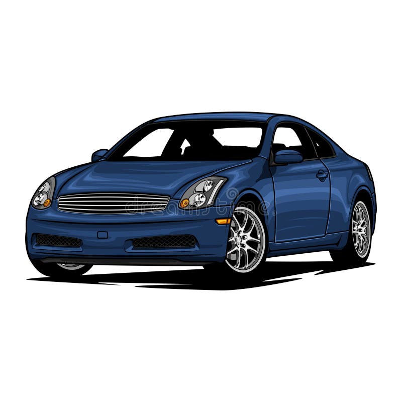 Blue Car G35 Coupe stock vector. Illustration of transportation - 340219922