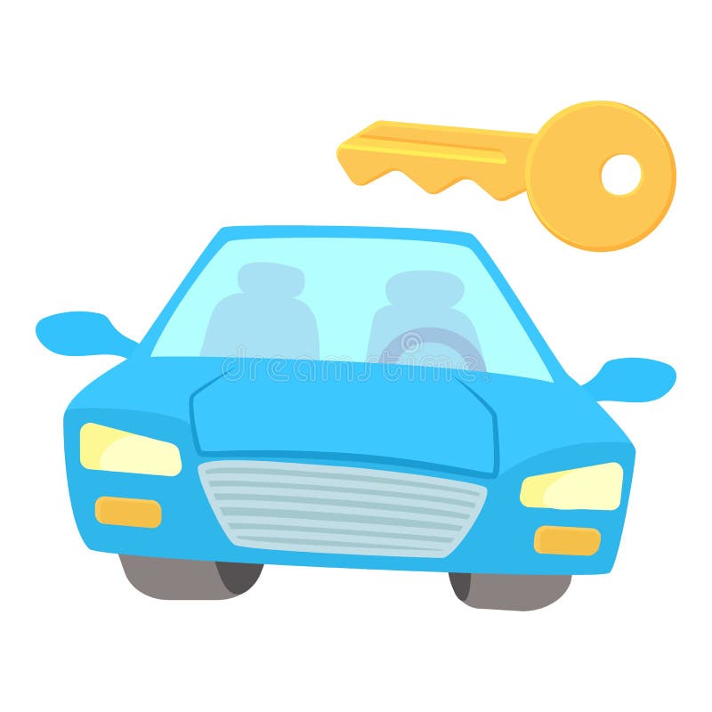 Blue Car Icon, Cartoon Style Stock Vector - Illustration of mechanic ...
