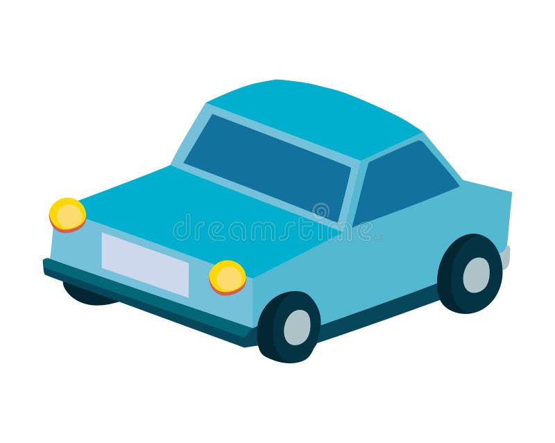 Kids Toy, Blue Car Transport Plastic Icon Stock Vector - Illustration ...