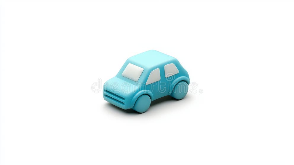 A Blue Car Model is Depicted in a Studio Setting Against a White ...