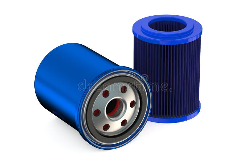 Blue Car Oil filters stock illustration. Illustration of gasket - 56457895