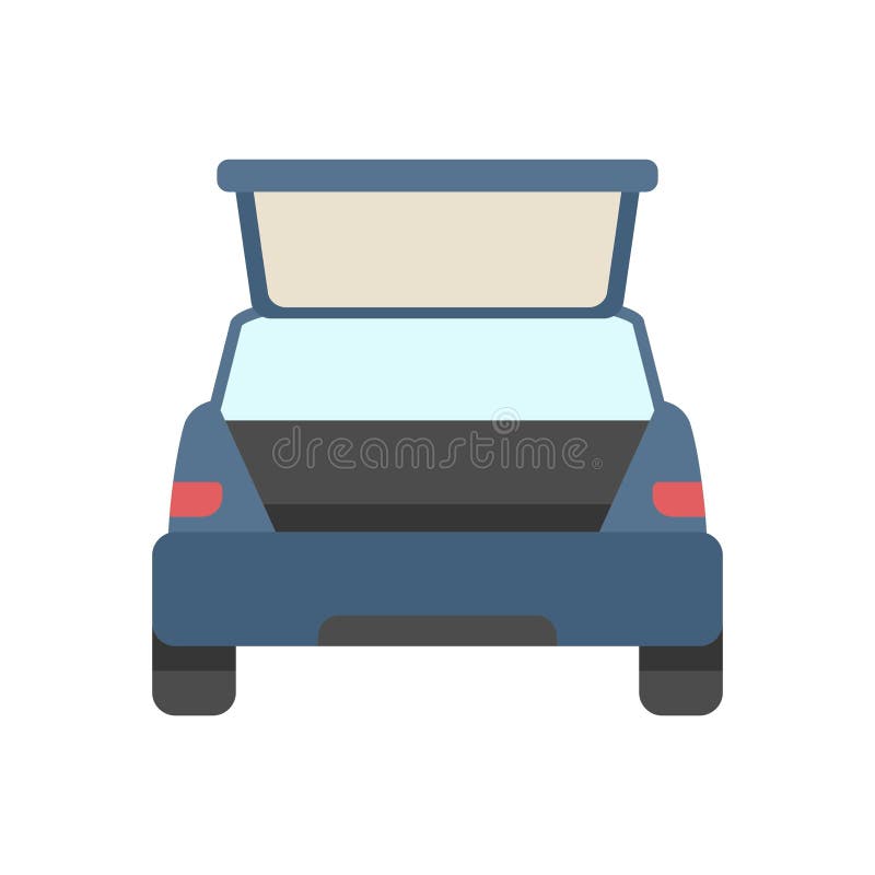 Blue Car with Open Trunk, Ready for Loading Luggage Stock Vector ...