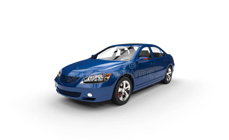 Blue Car Perspective shot stock illustration. Illustration of reliable ...