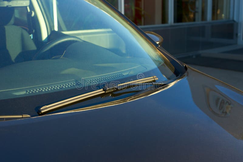 The blue car rear wipers stock image. Image of rear, reflection - 62024855