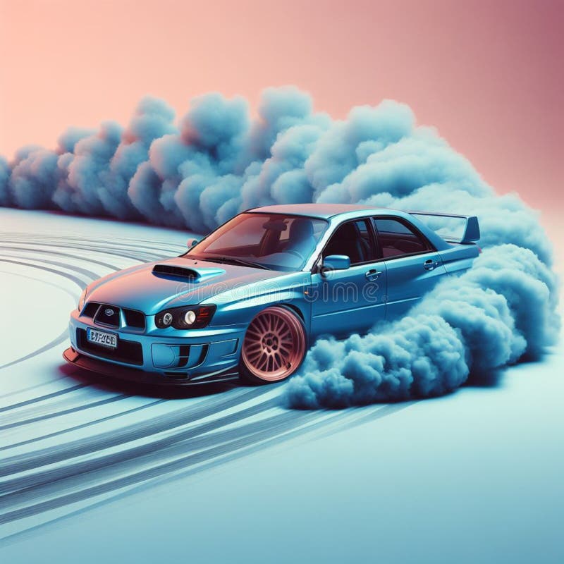 Blue Car Emitting Smoke stock image. Image of hazard - 317581283