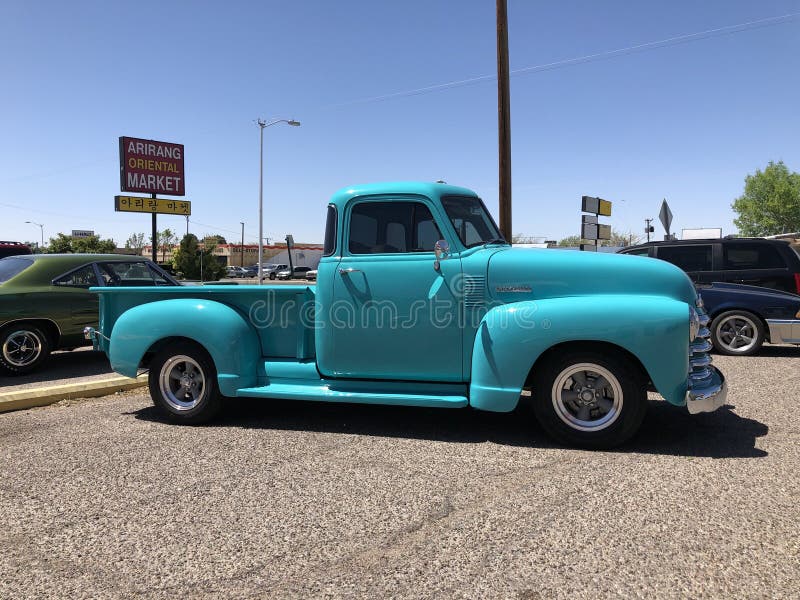 Blue car editorial photo. Image of chevrolet, retro - 124850286